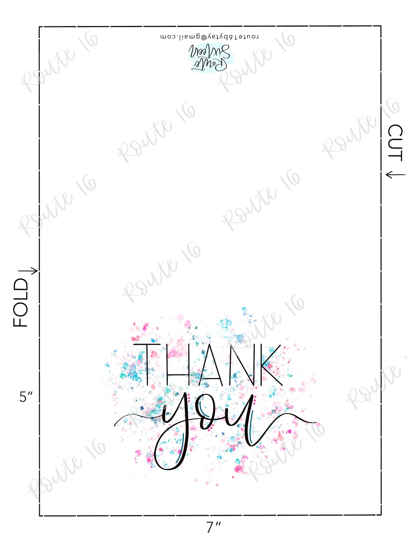 Thank You Paint Splatters Card, Instant Download Card, Printable Thank ...