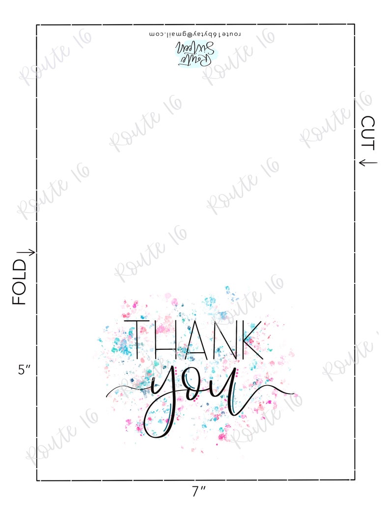 Thank You Paint Splatters Card Instant Download Card - Etsy