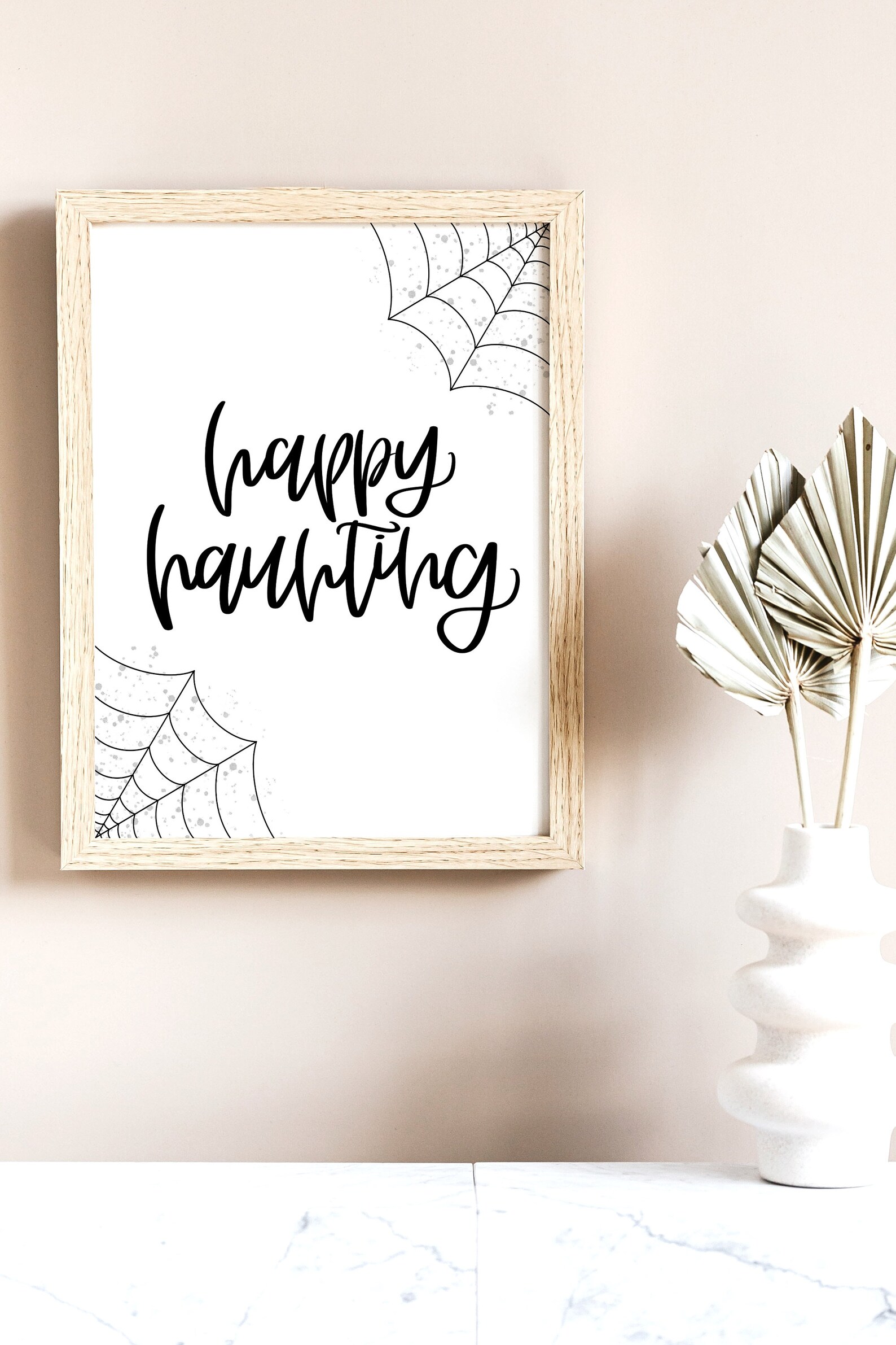 Happy Haunting Halloween Printable Wall Art, Halloween Sign, Cute ...