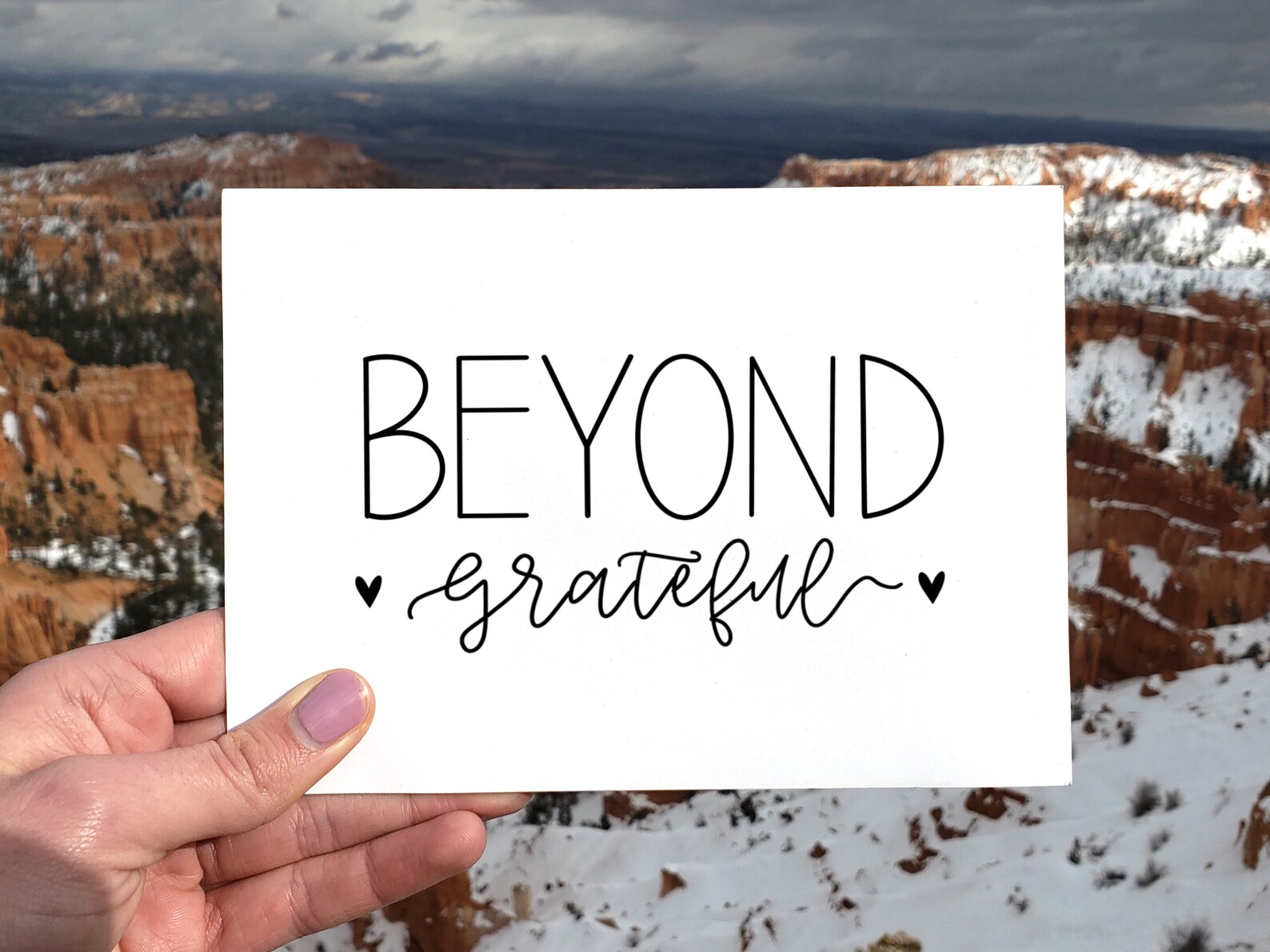 Beyond Grateful Card, Modern Wedding Thank You Card, Printable Thinking ...