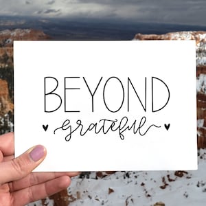 Beyond Grateful Card, Modern Wedding Thank You Card, Printable Thinking ...