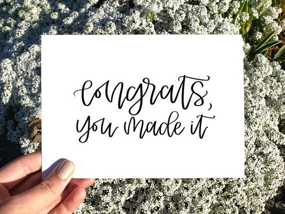Congrats You Made It Card Printable Funny Graduation Card | Etsy