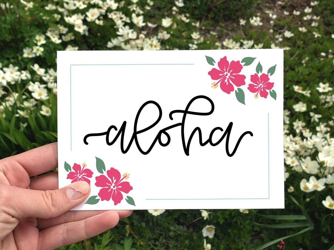 Printable Aloha Card, Instant Download Card, Digital Download Aloha ...