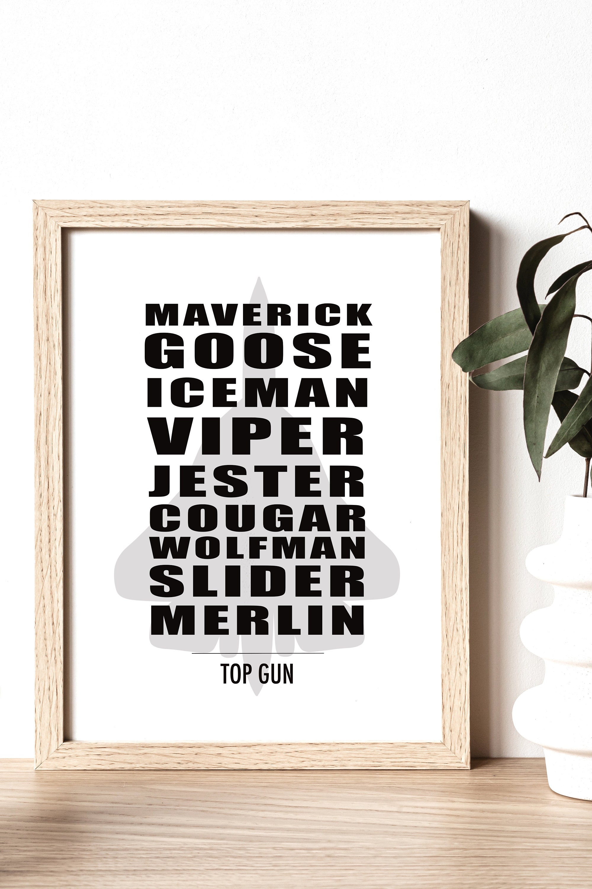 Top Gun Call Signs Printable, Top Gun Wall Art, Pete Mitchell, Top Gun ...