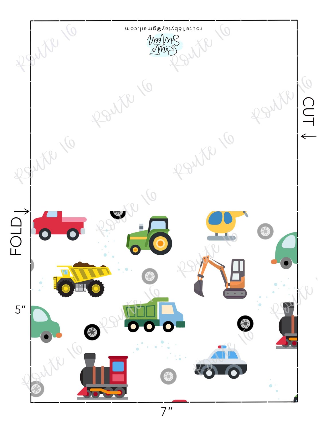 Printable Cars and Trucks Card, Boys Birthday Card, Construction Thank ...