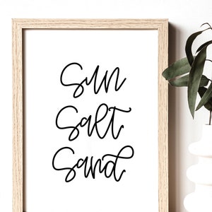 Sun Salt Sand Printable Wall Art, Ocean Decor, Beach Decor, Coastal ...