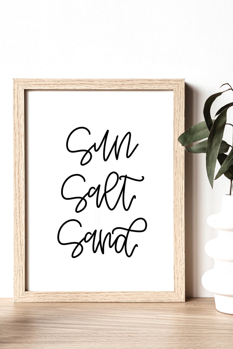 Sun Salt Sand Printable Wall Art, Ocean Decor, Beach Decor, Coastal ...