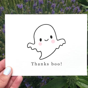 Printable Halloween Thank You Card, Cute Ghost Card, Thanks Boo Card ...