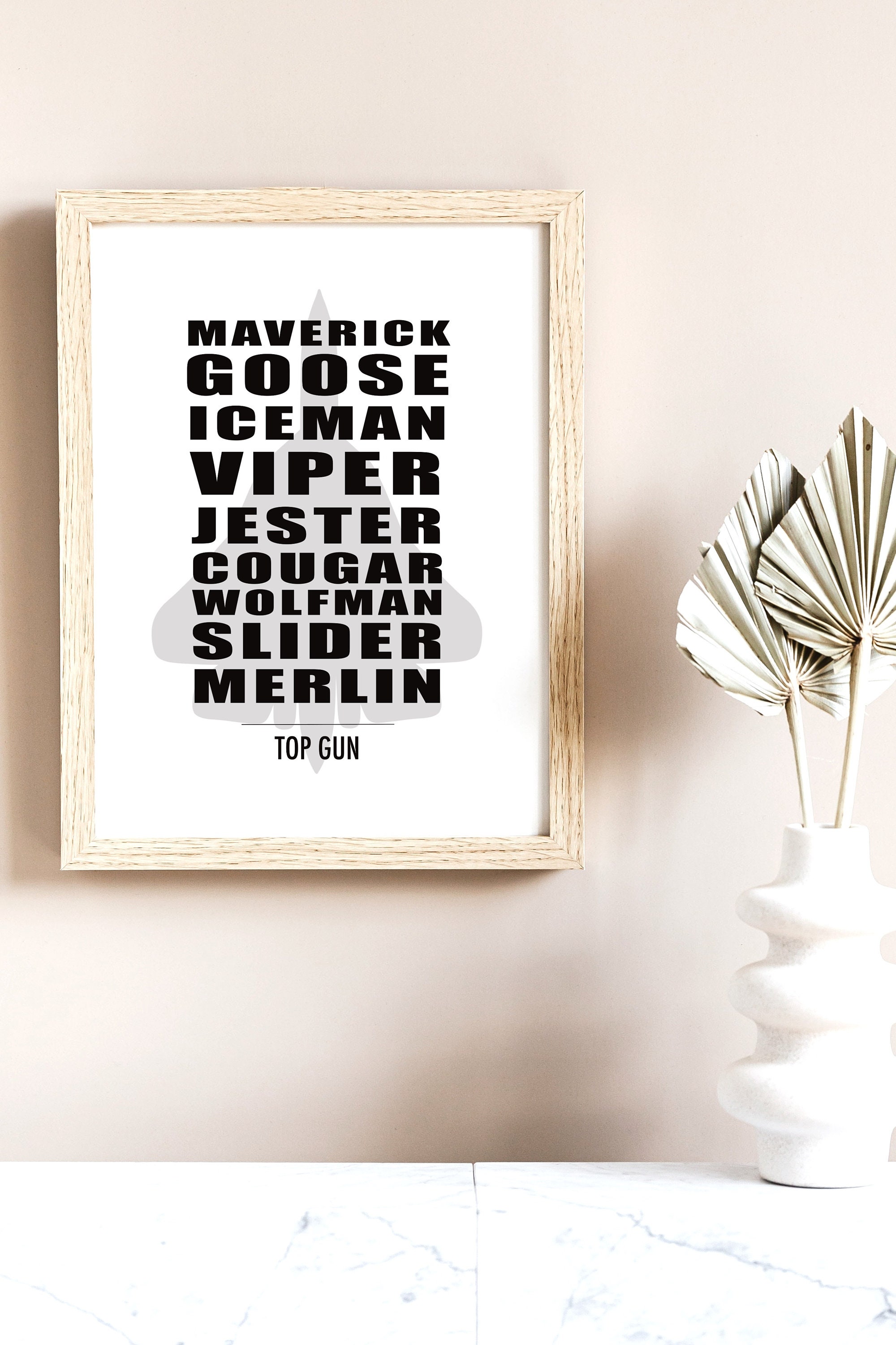 Top Gun Call Signs Printable, Top Gun Wall Art, Pete Mitchell, Top Gun ...