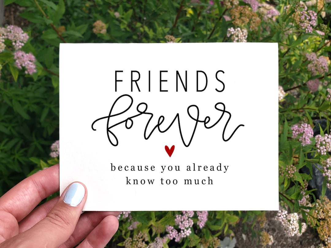 Printable Friends Forever Card, Funny Best Friend Birthday Card ...