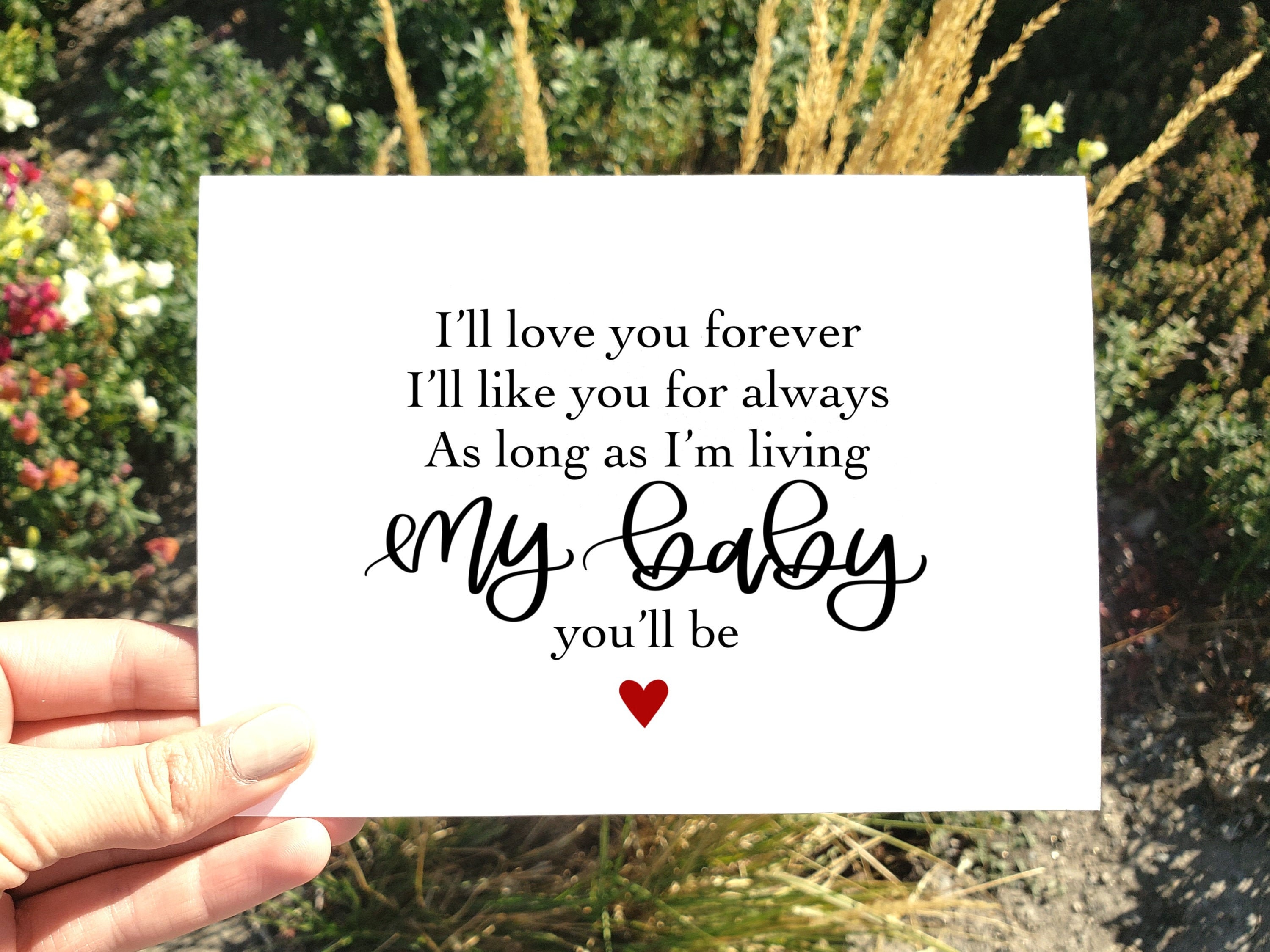 I'll Love You Forever I'll Like You for Always, Birthday Card Daughter ...