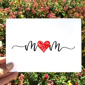 Printable Mother’s Day Card, Heart Card for Mom, Bday Card for Her ...