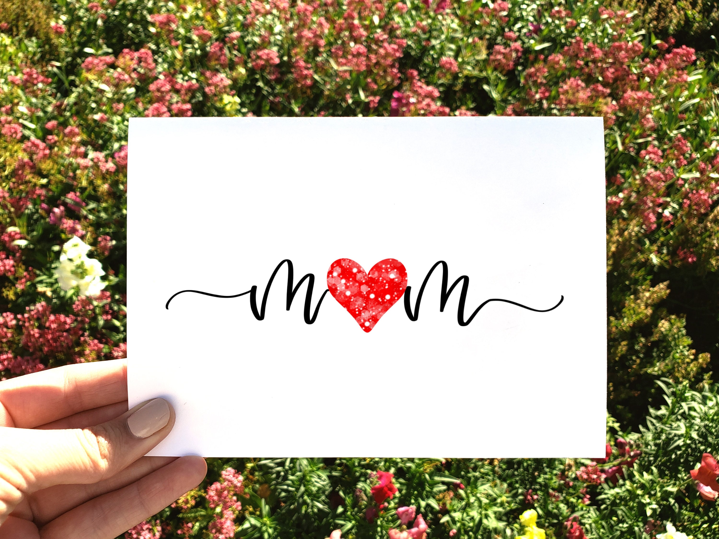 Printable Mother’s Day Card, Heart Card for Mom, Bday Card for Her ...