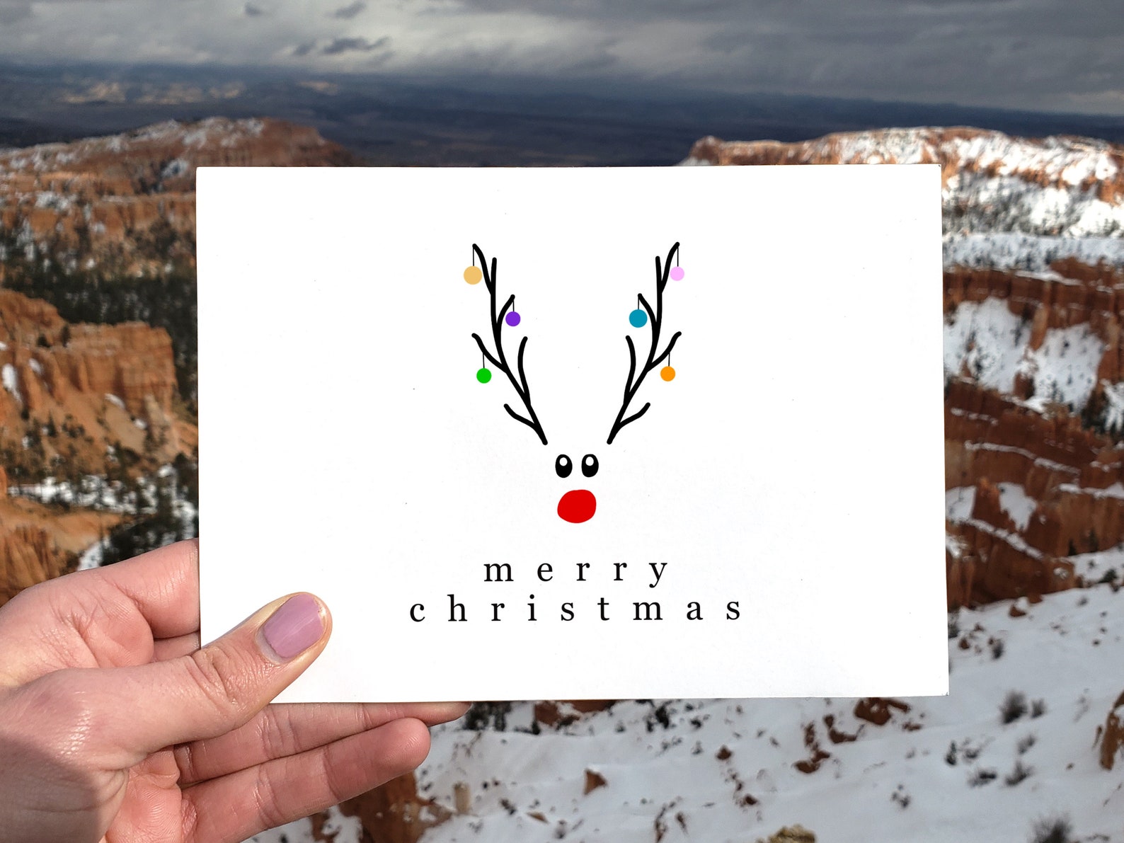 Printable Rudolph Merry Christmas Card, Friend Christmas Card ...