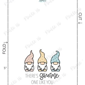 There’s Gnome One Like You Card, Garden Gnome Printable, Printable ...