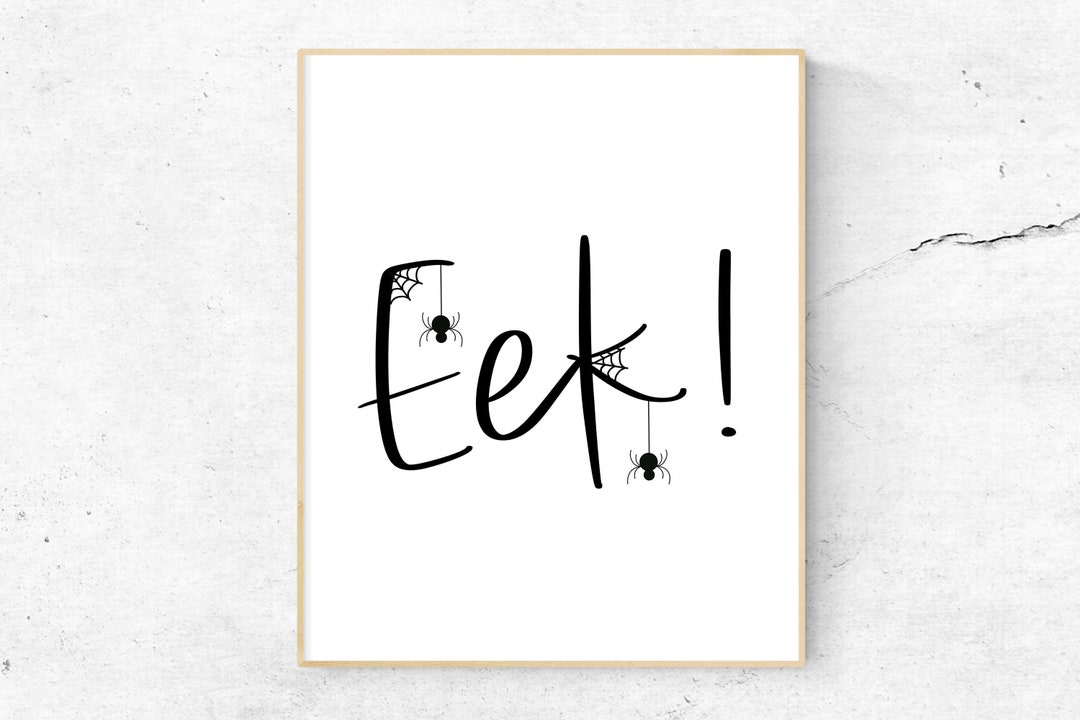 Eek Printable Wall Art, Halloween Wall Decor, Halloween Sign, Halloween ...