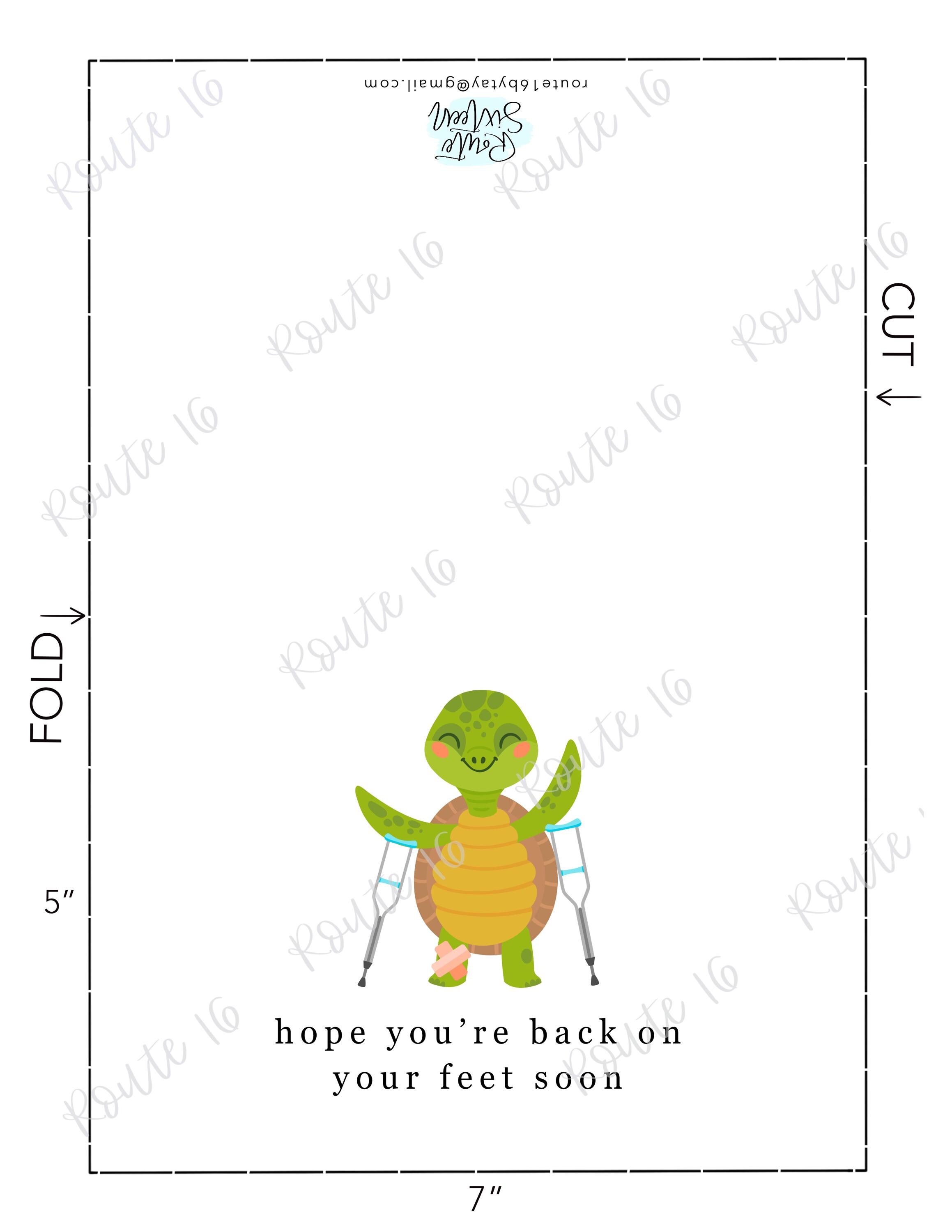 Printable Get Well Soon Card, Funny Thinking of You Card, Encouragement ...