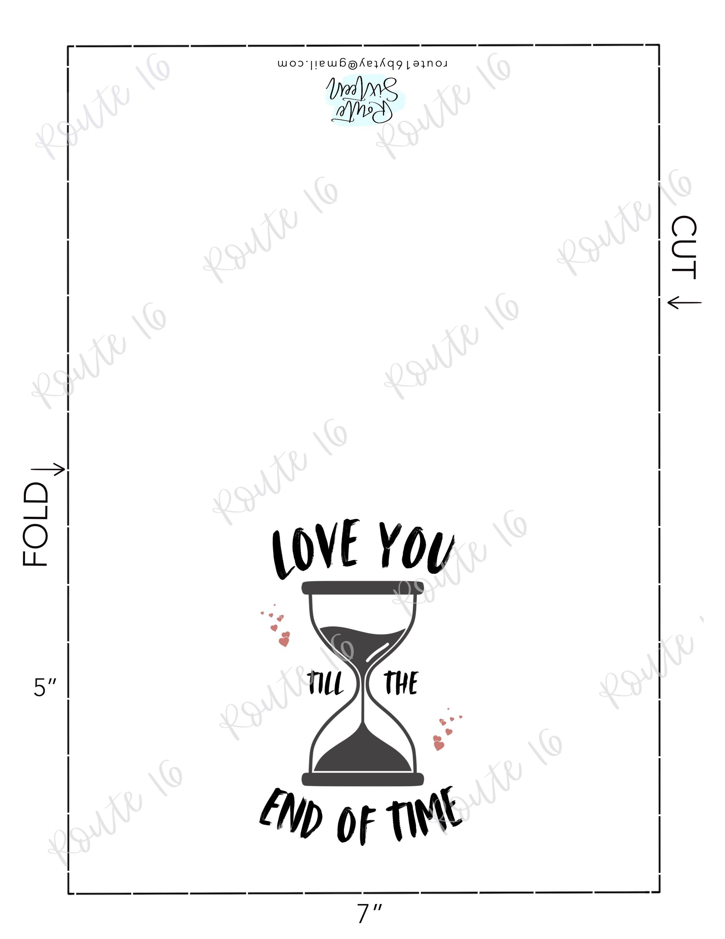 Printable Anniversary Card, I Love You Till the End of Time Card ...