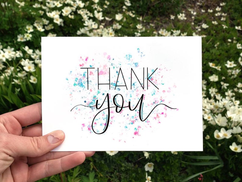 Thank You Paint Splatters Card Instant Download Card - Etsy