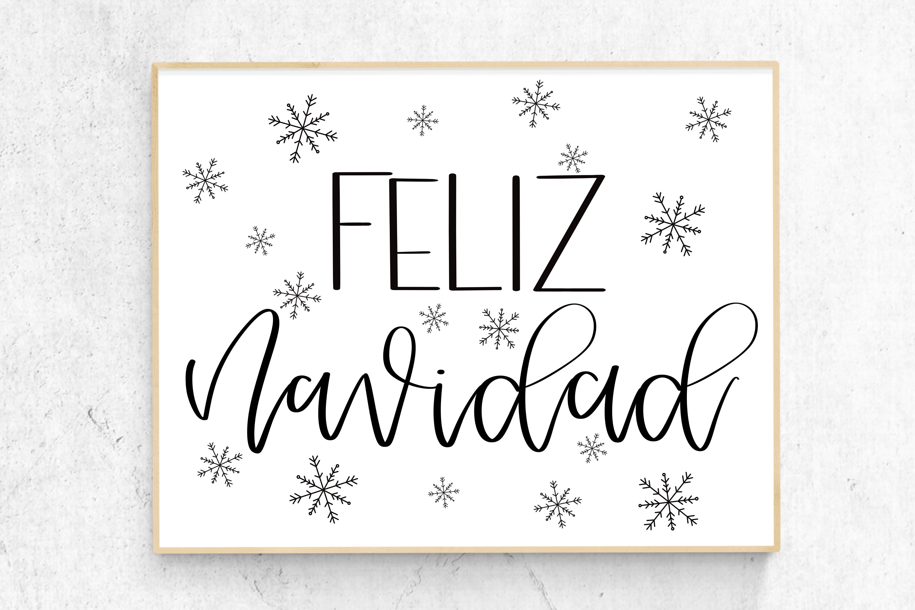 Feliz Navidad Printable Wall Art, Christmas Decor, Feliz Navidad Wall ...