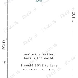 Printable You're the Luckiest Boss in the World Card, Funny Thank You ...