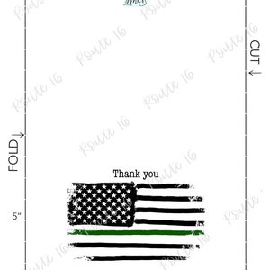 Military Thank You Card, Patriotic Thank You Card, Digital Download ...