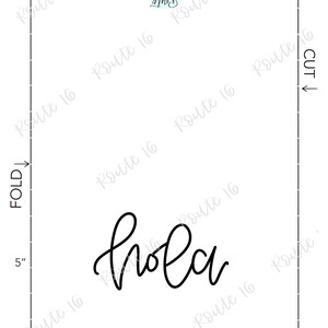 Printable Hola Card, Digital Download Hello Card, Minimalist Greeting ...