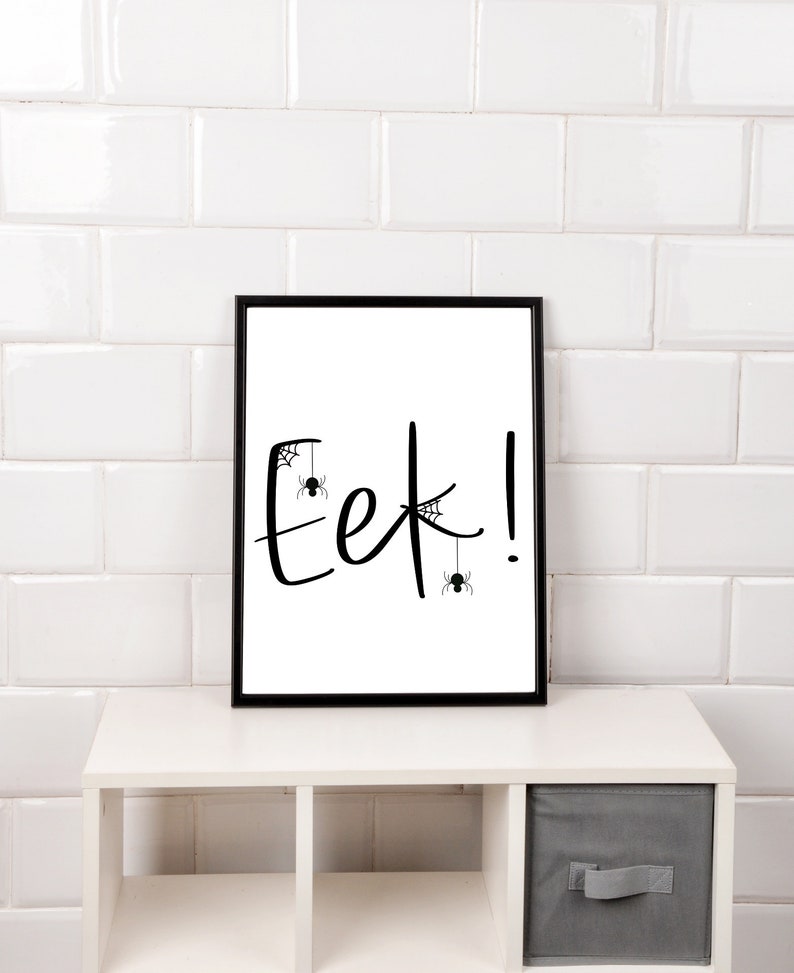 Eek Printable Wall Art, Halloween Wall Decor, Halloween Sign, Halloween ...