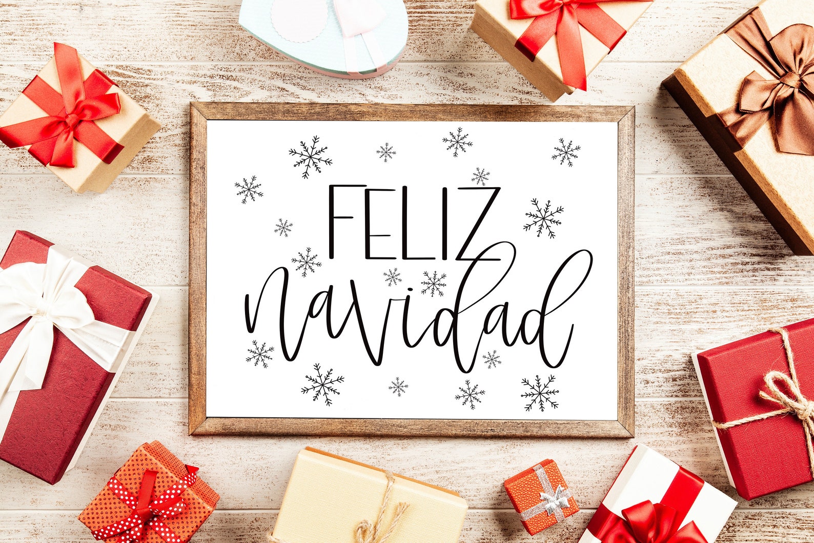 Feliz Navidad Printable Wall Art Christmas Decor Feliz | Etsy