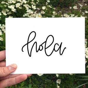 Printable Hola Card, Digital Download Hello Card, Minimalist Greeting ...