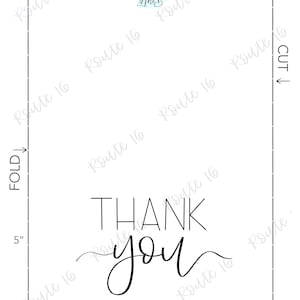 Printable Thank You Card, Digital Thank You Card, Instant Download Card ...