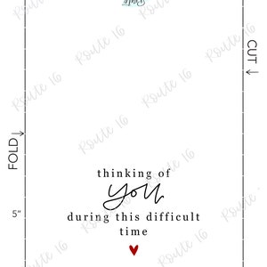 Thinking of You During This Difficult Time Card, Printable Sympathy ...