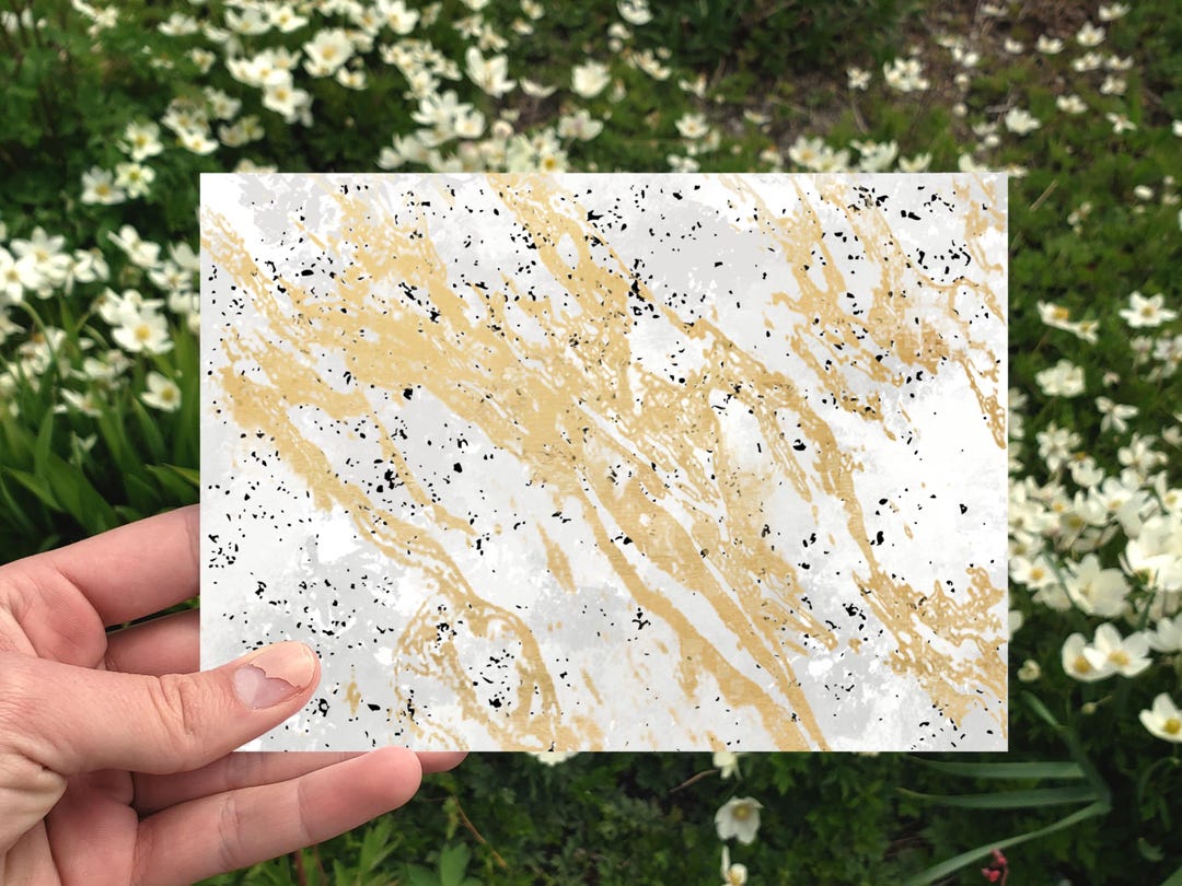 Printable Gold Marble Card, All Occasion Card, Digital Download Blank ...