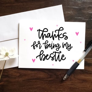Printable Thanks for Being My Bestie Card, Instant Download Card, Best ...