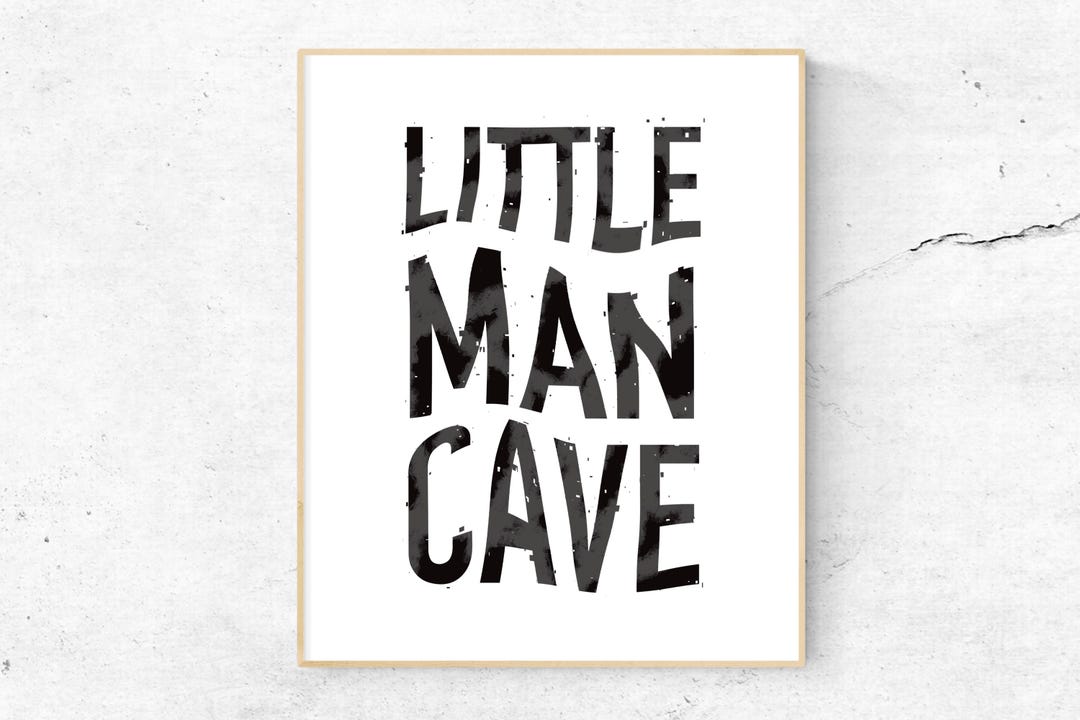 Printable Nursery Wall Art, Little Man Cave Print, Baby Boy Nursery ...