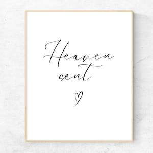 Printable Christian Wall Art, Heaven Sent Print, Christian Printable ...