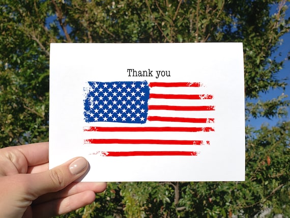 Patriotic Thank You Card Digital Download Card Card for - Etsy