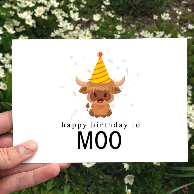 Cow Greeting Card - Etsy