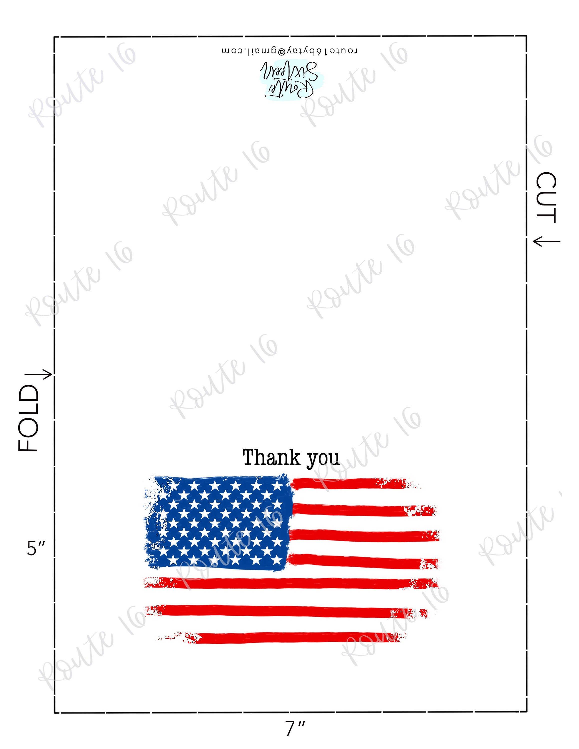 Patriotic Thank You Card, Digital Download Card, Card for Veteran, 4th ...
