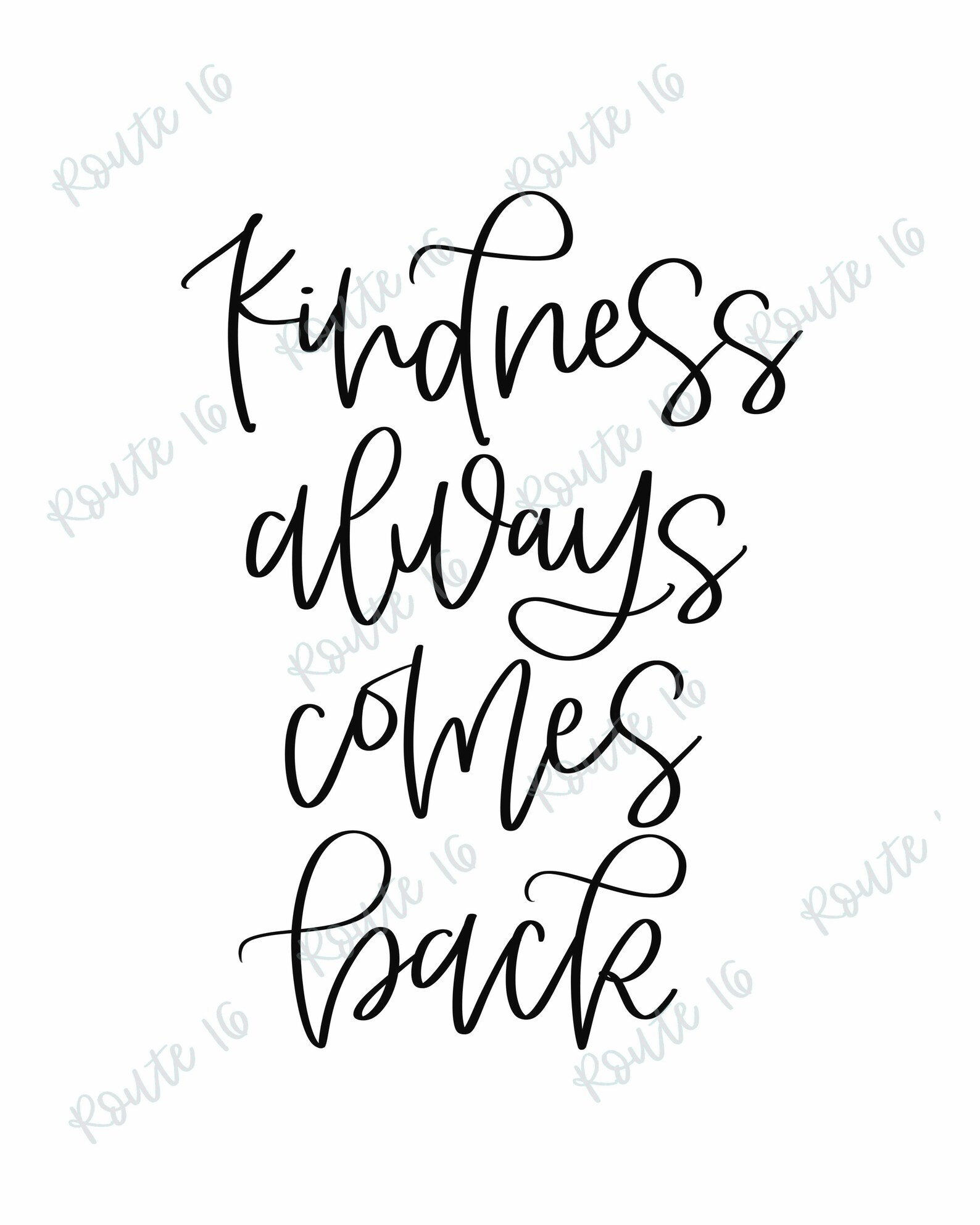 Kindness Always Comes Back Printable Wall Art, Kids Wall Decor Quote ...