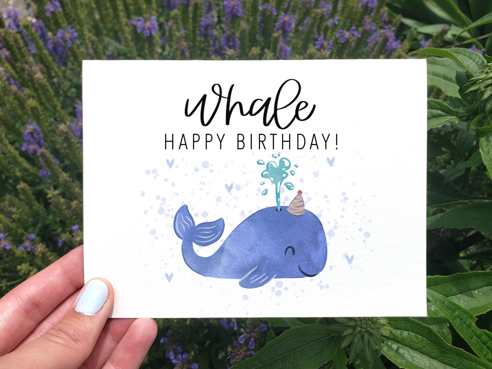 Printable Whale Happy Birthday Card, Printable Birthday Card for Kids ...