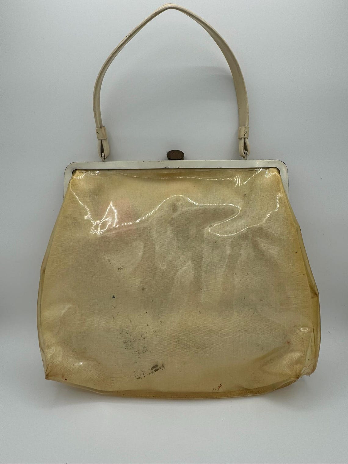 Vintage Floral Metal Frame Bag With Cream Fabric Flowers - Etsy