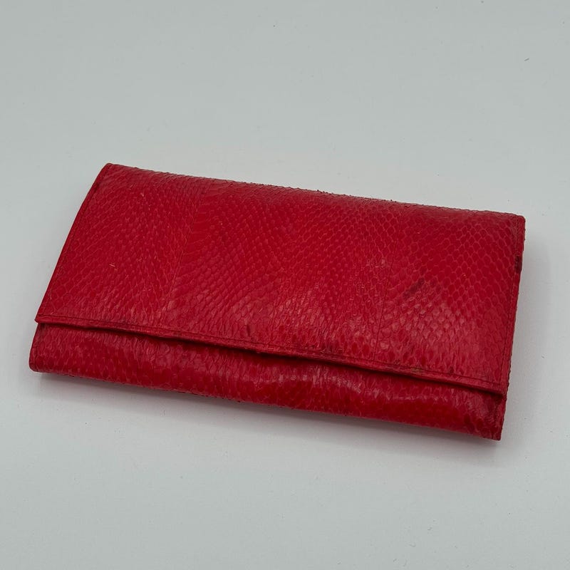 Red Leather Wallet - Etsy