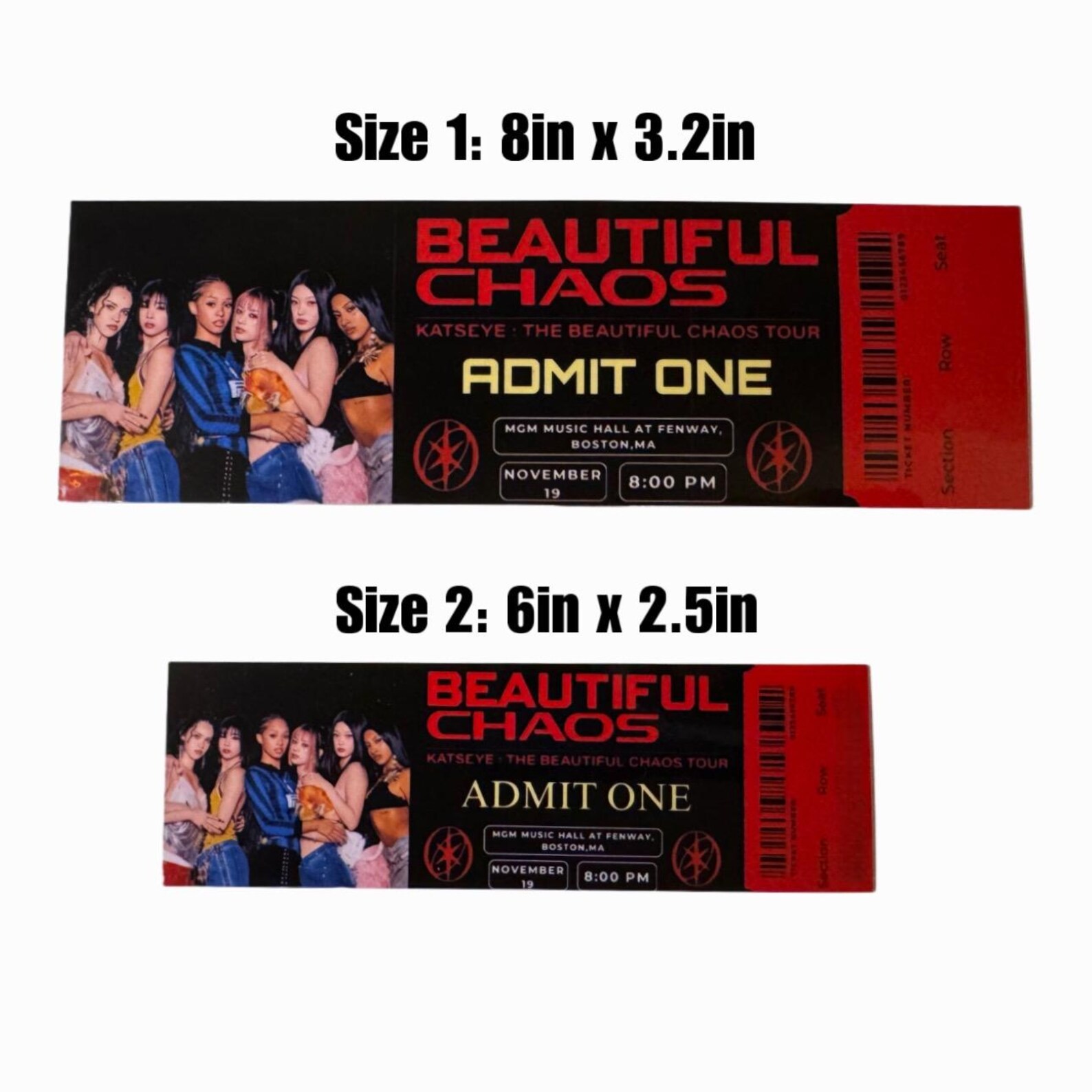 KATSEYE: Beautiful Chaos Tour Souvenir Ticket - Etsy