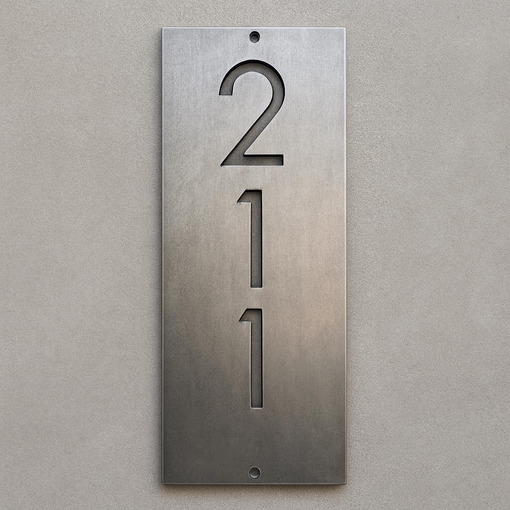 Modern Vertical Metal House Number Sign – Custom Address Plaque - Etsy