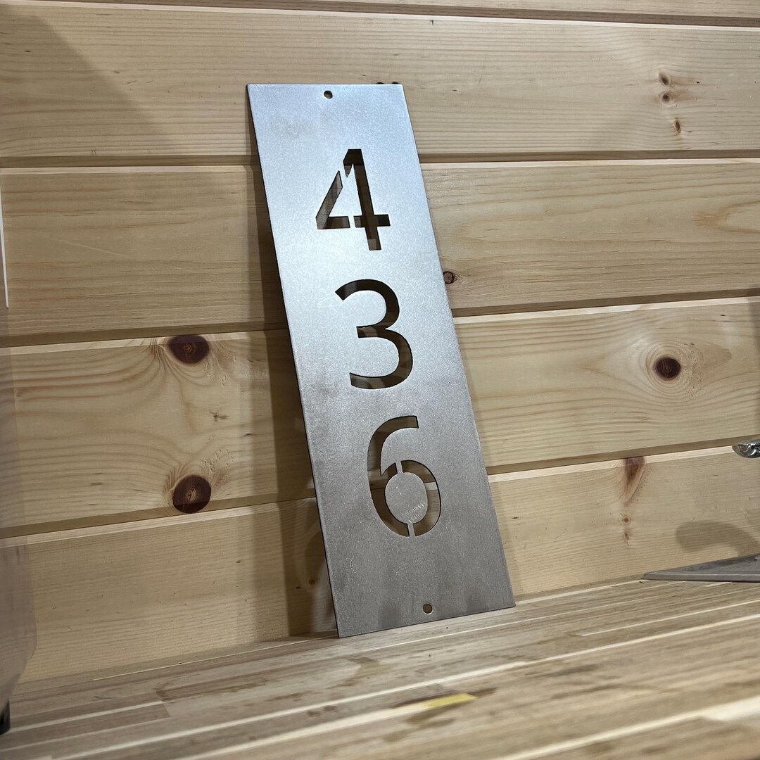 Modern Vertical Metal House Number Sign – Custom Address Plaque - Etsy