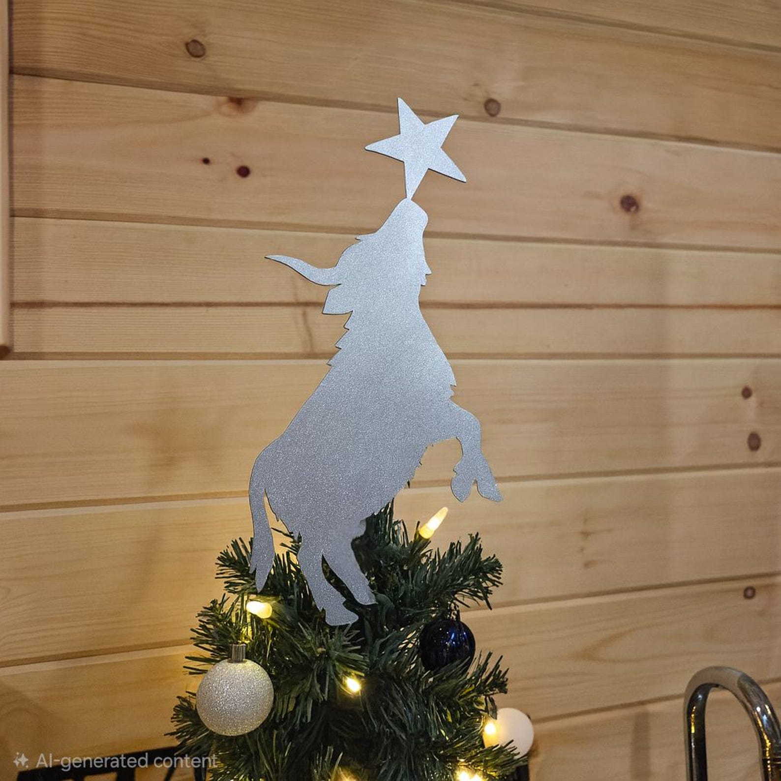 Highland Cow Star Christmas Tree Topper, Holiday Decoration, Christmas ...