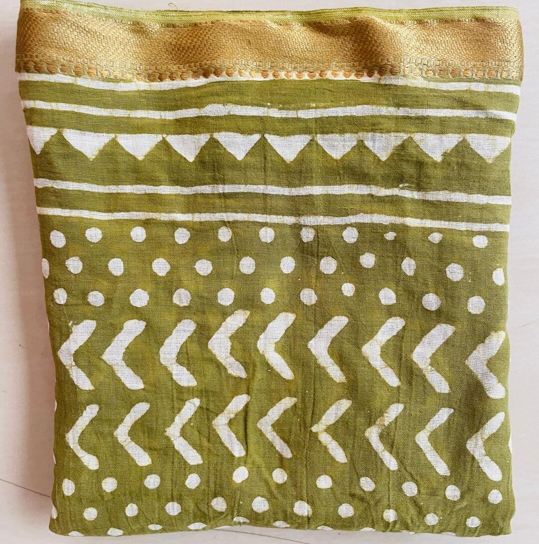 Handmade Mud Print Cotton Sarong: Indian Block Print Scarf - Etsy