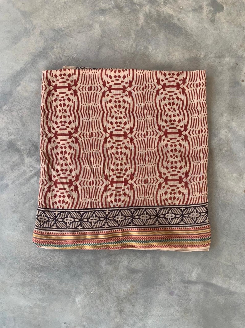 Pareo de algodón indio hecho a mano / Sarong estampado a mano / Bufanda ...