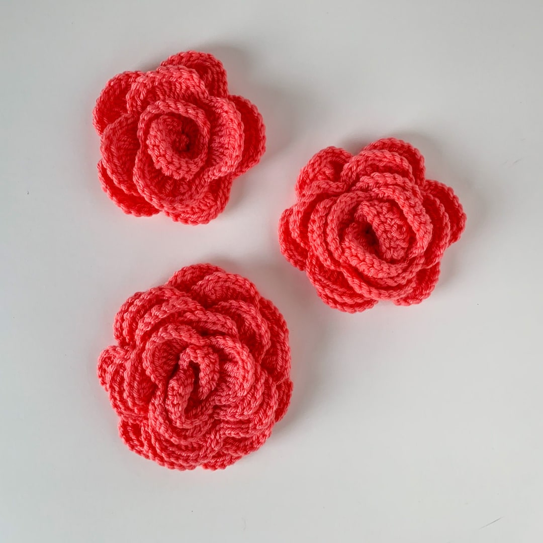 Crocheted Flower Magnets - Set of 3, Kitchen Decor - Etsy
